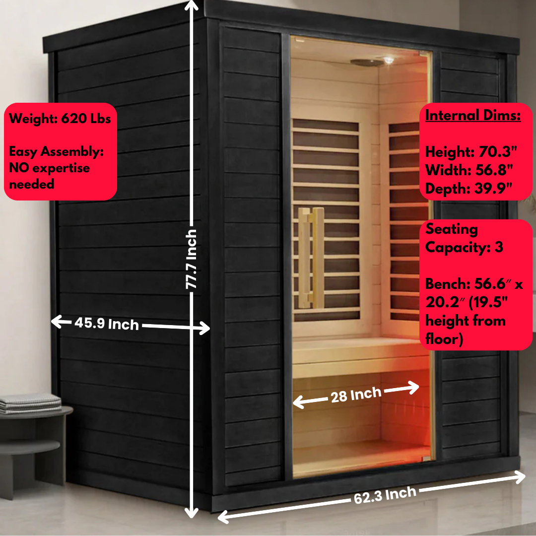 Sun Home Saunas Equinox Sun Home Equinox 3-Person Full-Spectrum Infrared Sauna & Reviews | Wayfair